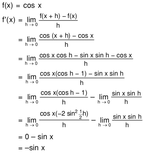 Dengan konsep limit f’(x) = limh→0 f(x + h) – f(x) / h, tunjukkan bahwa ...