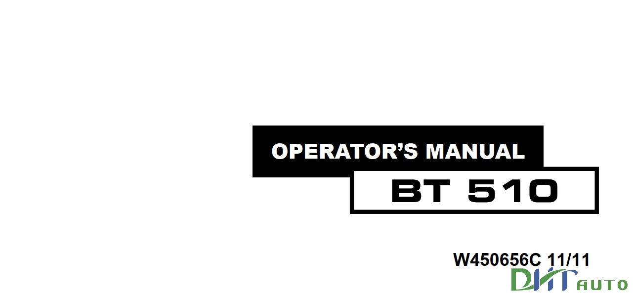 Terex BT-510 Operator's Manual - Automotive Library