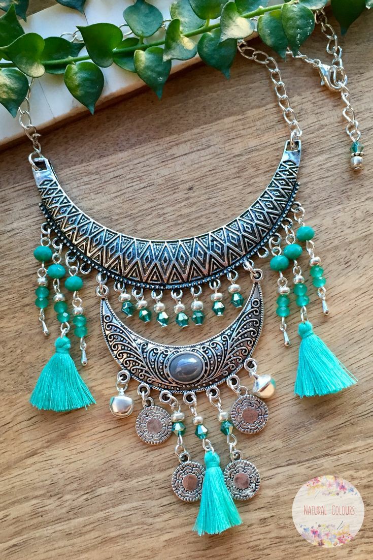 Boho silver necklace