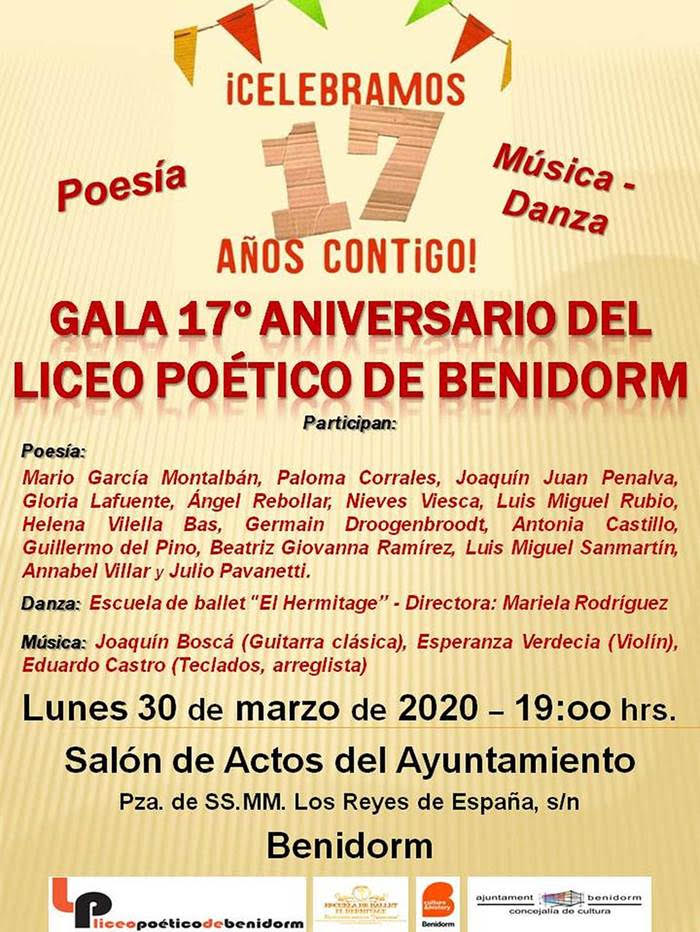 POESÍA PALMERIANA: Gala 17º Aniversario del Liceo Poético de Benidorm ...