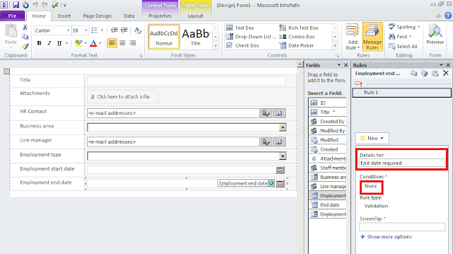 Matt's SharePoint Blog: Conditional Validation Rules - InfoPath 2010 Matt's SharePoint Blog: Conditional Validation Rules - InfoPath 2010