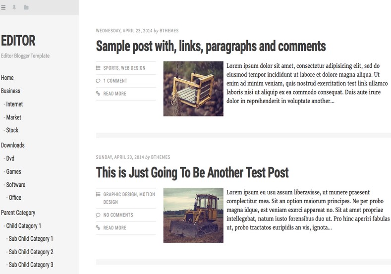 Editor Responsive Blogger Template - Home