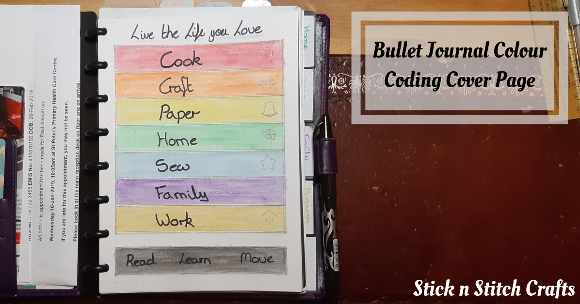 simply-crafting: Bullet Journal Colour Coding Cover Page