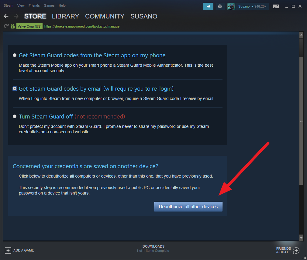 Hướng dẫn đăng xuất trên các thiết bị khác của STEAM