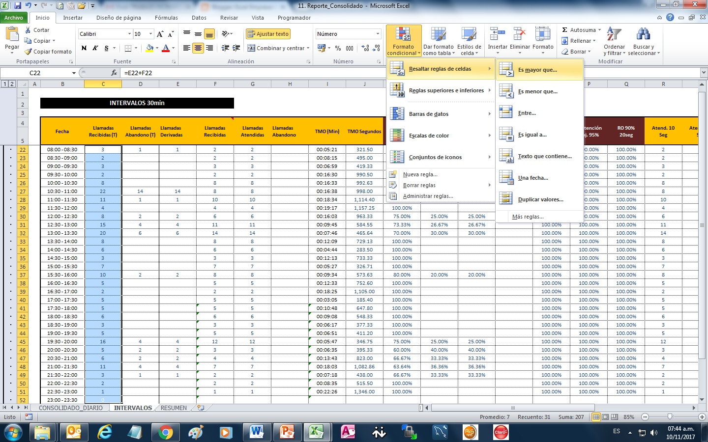 Excel Empresarial: FORMATO CONDICIONAL