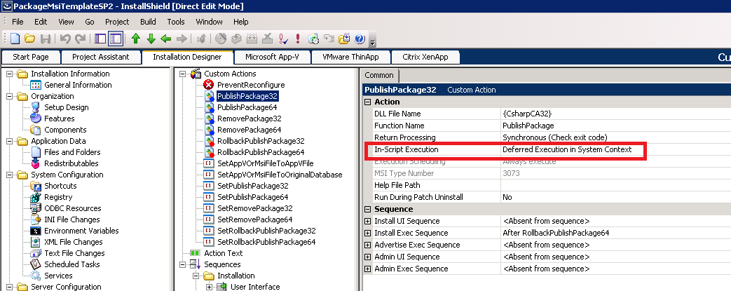 App-V 5.1 and App-V 5.0 SP3 generated MSI doesn't install without ...