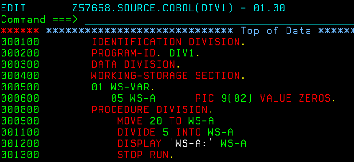 Z/Os Mainframe: COBOL PROGRAMMING