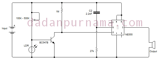 [Jurnal] Cara Membuat Sensor Cahaya (dan Gerak) dengan LDR + Alarm IC 555