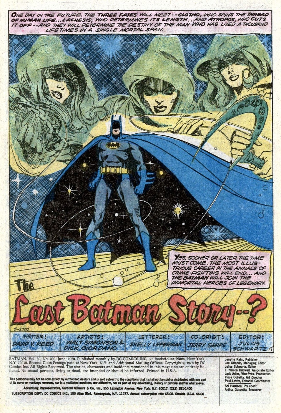 Dave's Comic Heroes Blog: The Last Batman Story