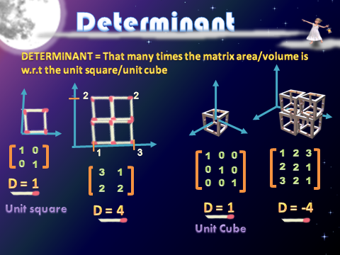 VISUALIZING MATHS & PHYSICS : PURPOSE OF DETERMINANT OF A MATRIX IN ...