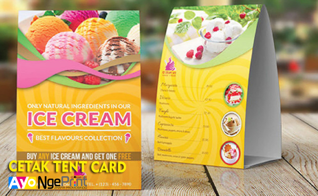 Cetak Tent Card Kertas Display Promosi Segitiga di Ujung Jaya, Sumedang ...