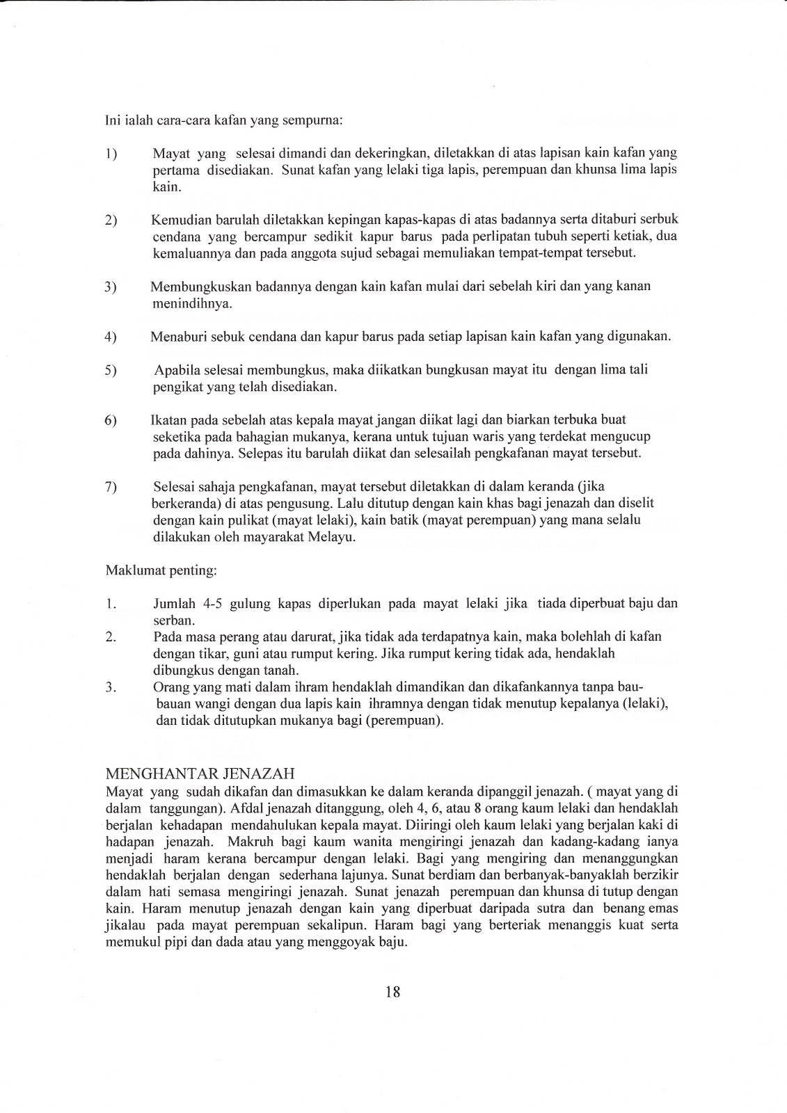 The Islamic Undertaker: Kafan Mayat (The Body Shroud)