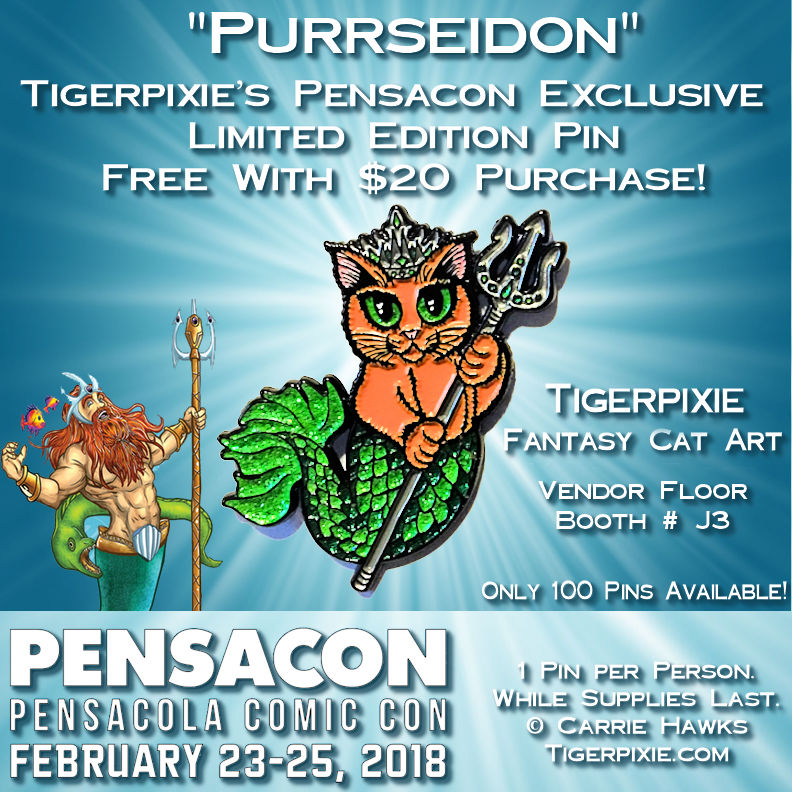 Cat Art Journal by Carrie "Tigerpixie" Hawks: Purrseidon Exclusive ...