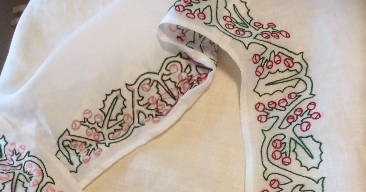 Broider Me 'Bethan: Partlet with Holly Berry Embroidery - Update 1