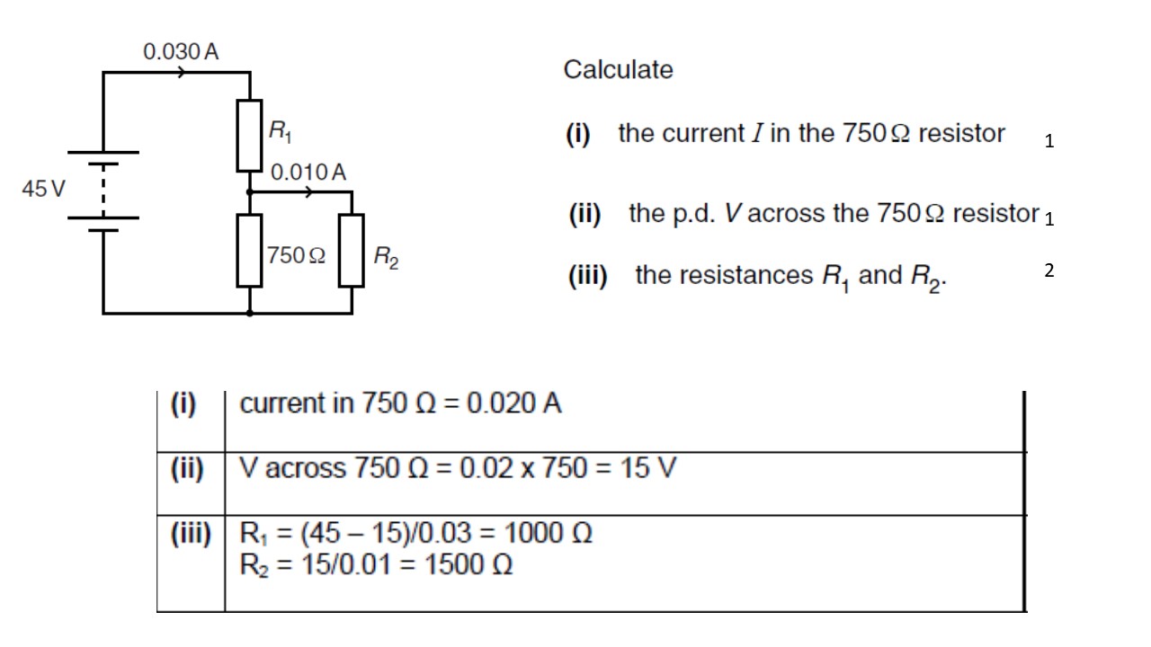 A Level Homework and Answers: Electricity revision questions