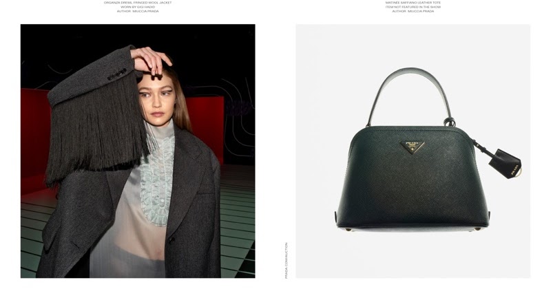 Top models pose backstage for the Prada Fall/Winter 2020 Campaign