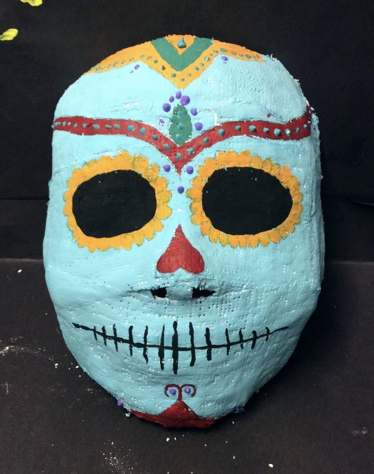 The Colorful Art Teacher: 8th Grade Plaster Sugar Skull Masks