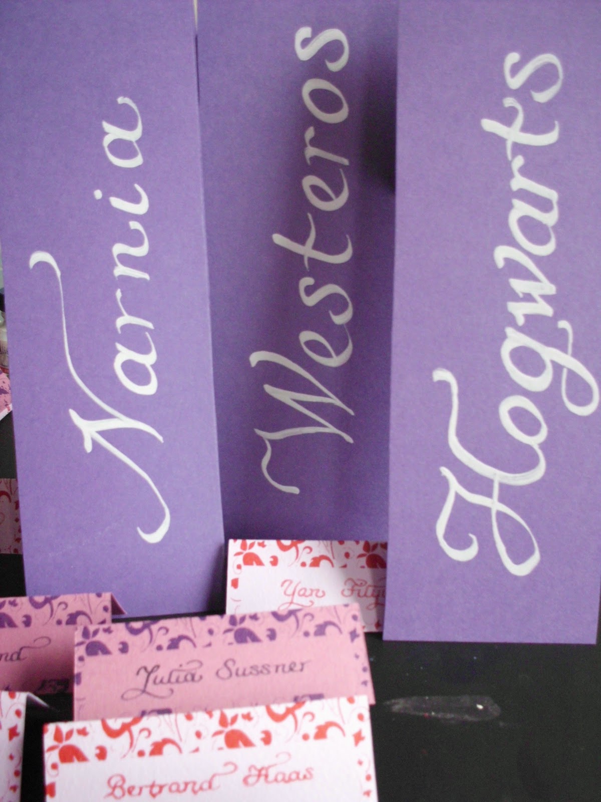 From the Ash Tree Meadow...: Whimsical Wedding Calligraphy: Place Cards ...