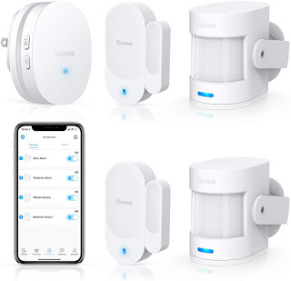 Govee Wi-Fi Motion Sensor Alarm Set, With 2 Motion Sensors and 2 Door ...