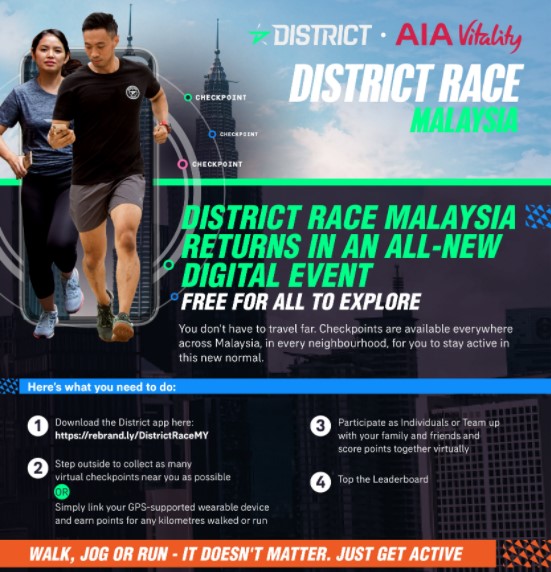 A BRAND NEW WAY TO GET ACTIVE - AIA District Race 2020 ~ TRISTUPE.COM