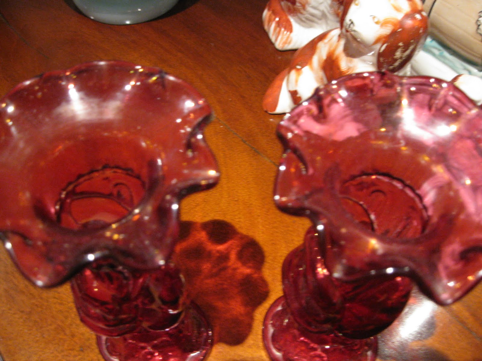 Antiques Shamtiques: Ruby STAINED Glass Hand Vases