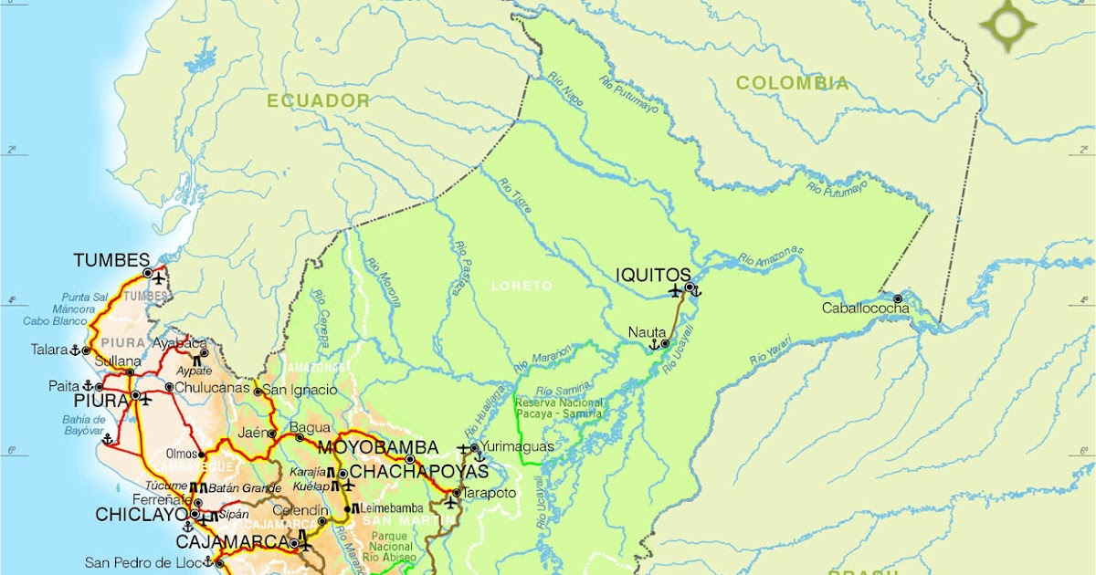 Mapas de Perú: Mapa ríos de Perú