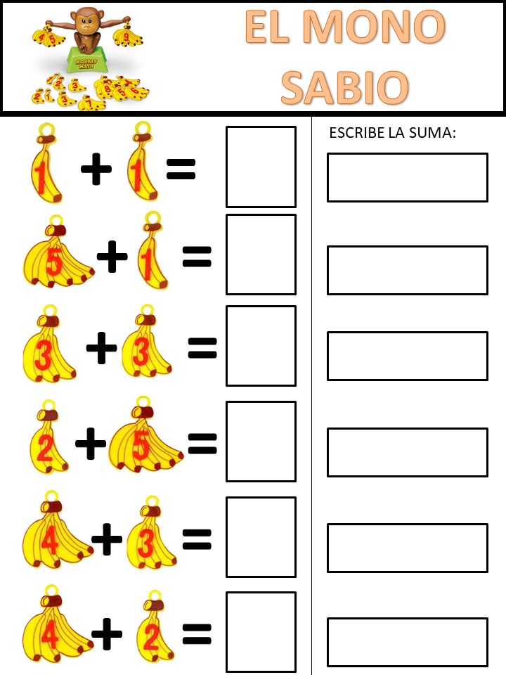 SUMAS CON "MONKEY MATH"