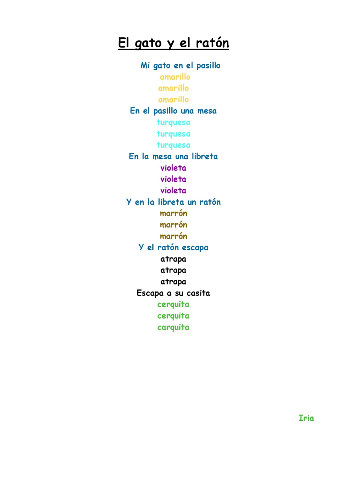 ¡El rincón de Marta!: POEMA: EL GATO Y EL RATÓN