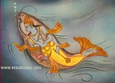 MATSYA AVATAR (FISH)- Lord Vishnu - Saves the life of Sage Manu from ...