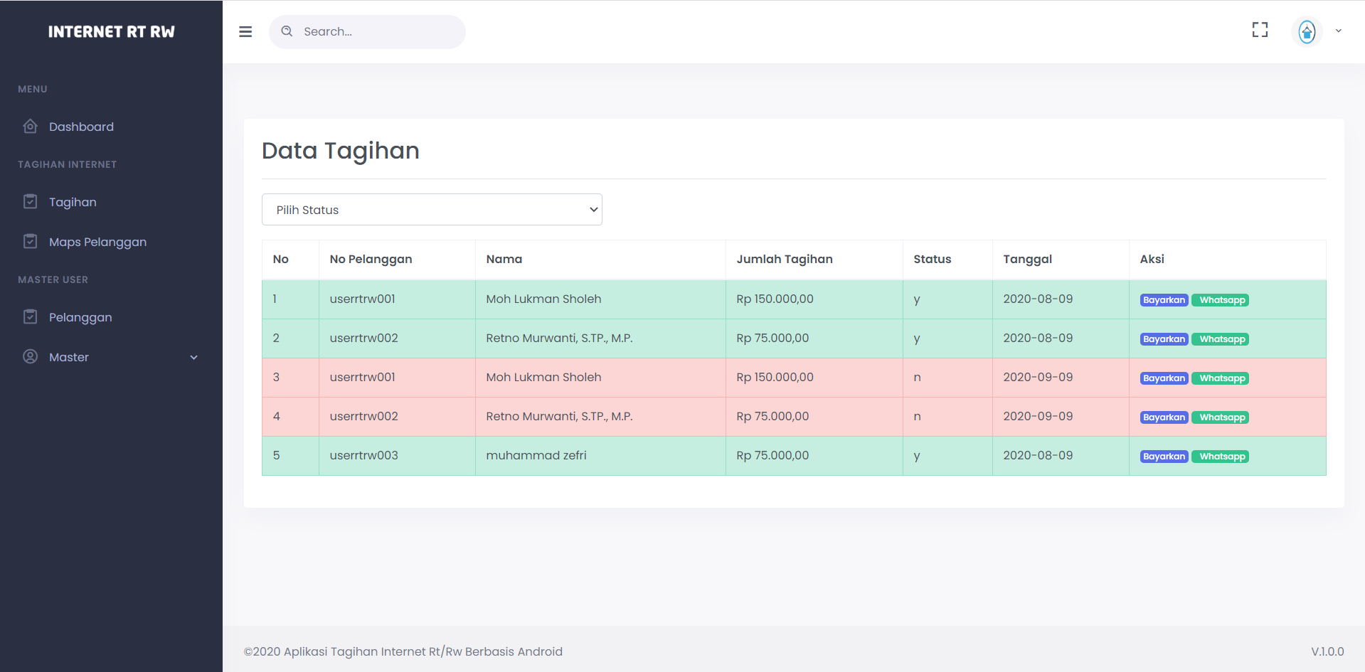 Aplikasi Tagihan Internet Rt/Rw Berbasis Android Studi Kasus Kecamatan ...