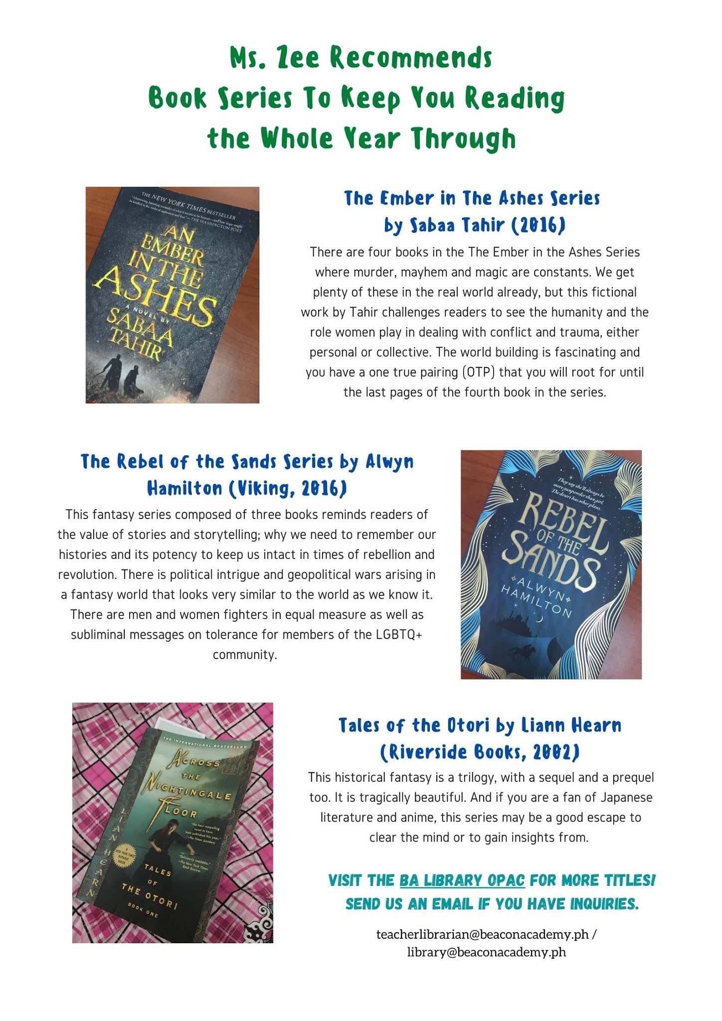 School Librarian in Action: Ms. Zee Recommends: Books to Keep You ...