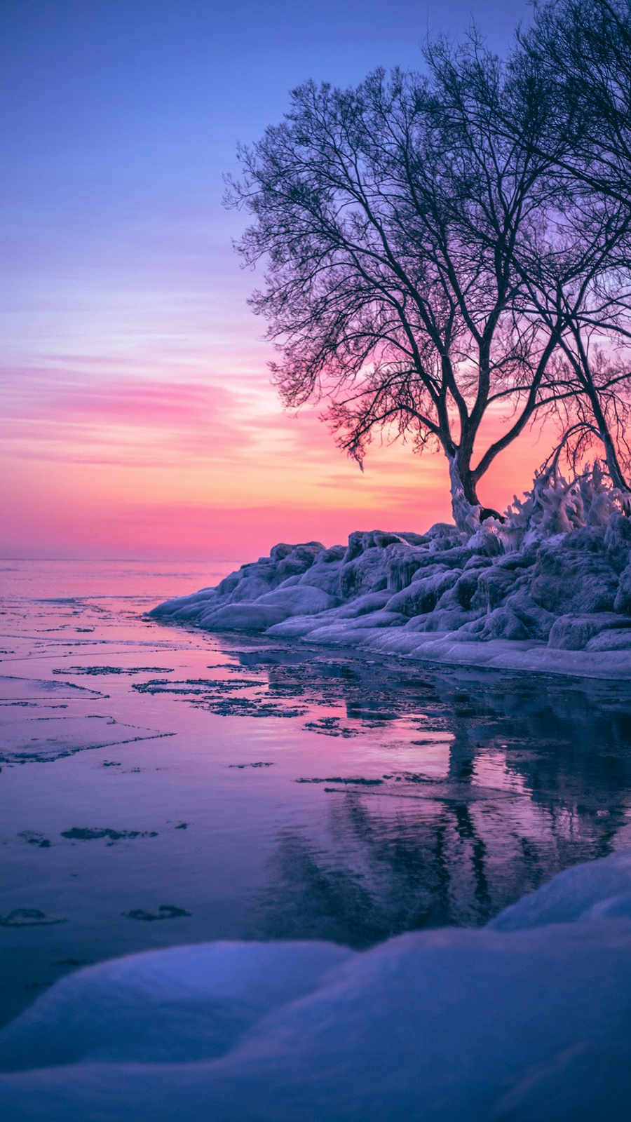 winter sunset mobile wallpaper - HD Mobile Walls