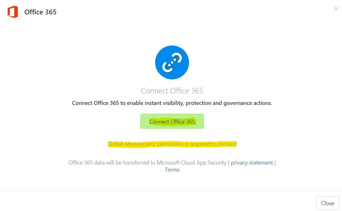 Click on ' Connect Office 365