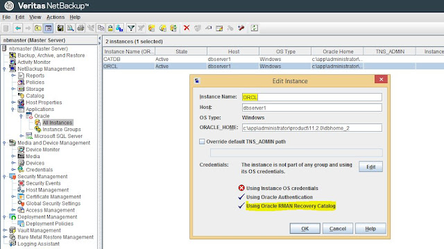 Remote Infrastructure Management: ORACLE RMAN Backup using NetBackup 8.1.2