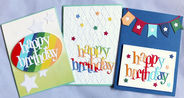 Paper Panacea: Birthday cards using colorful scraps...