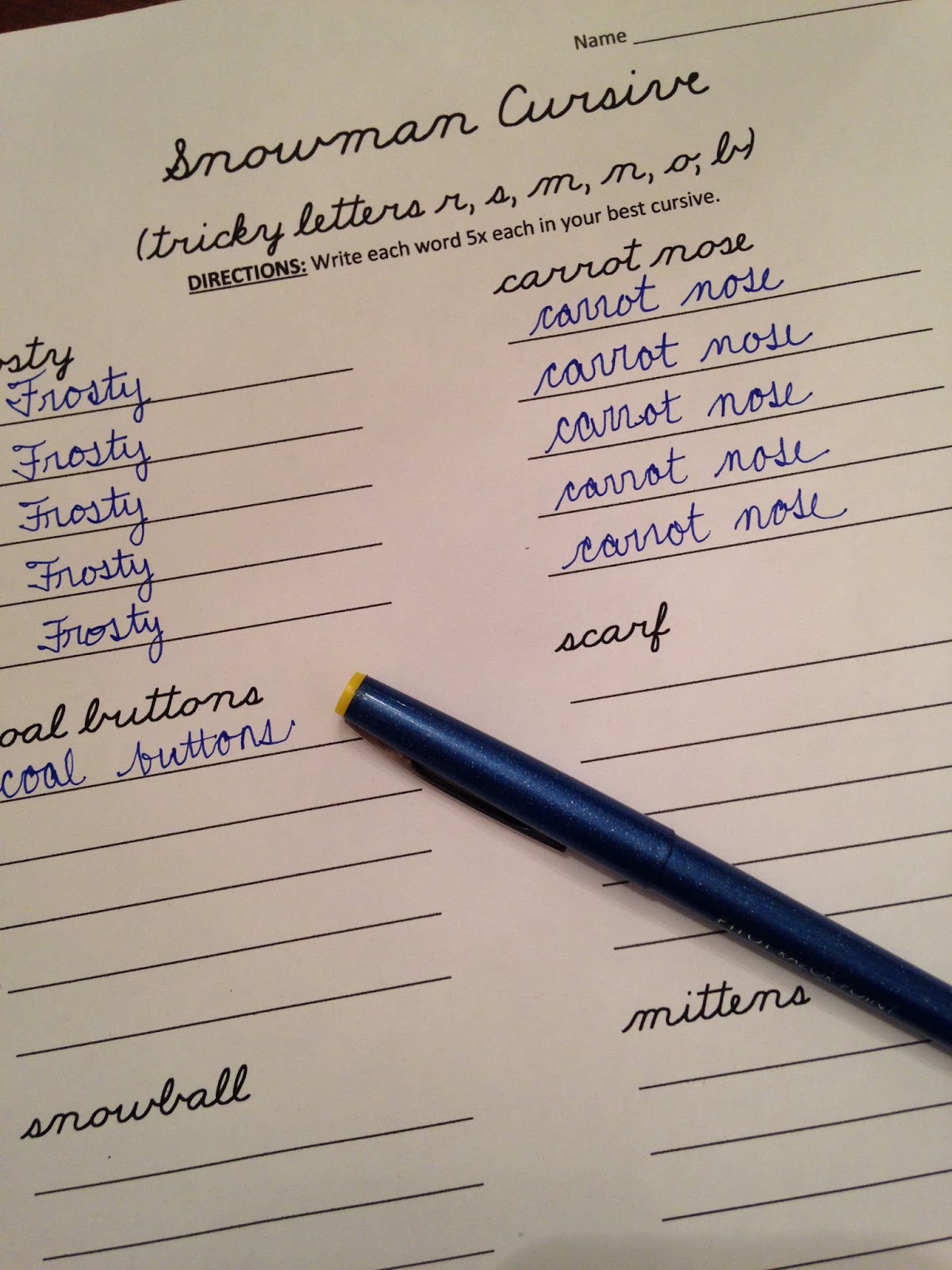 Classroom Freebies Too: Holiday Cursive Practice