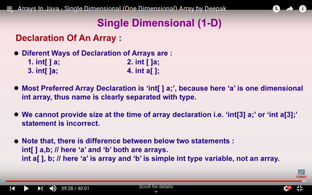 Data Structure Single Dimensional Arrays