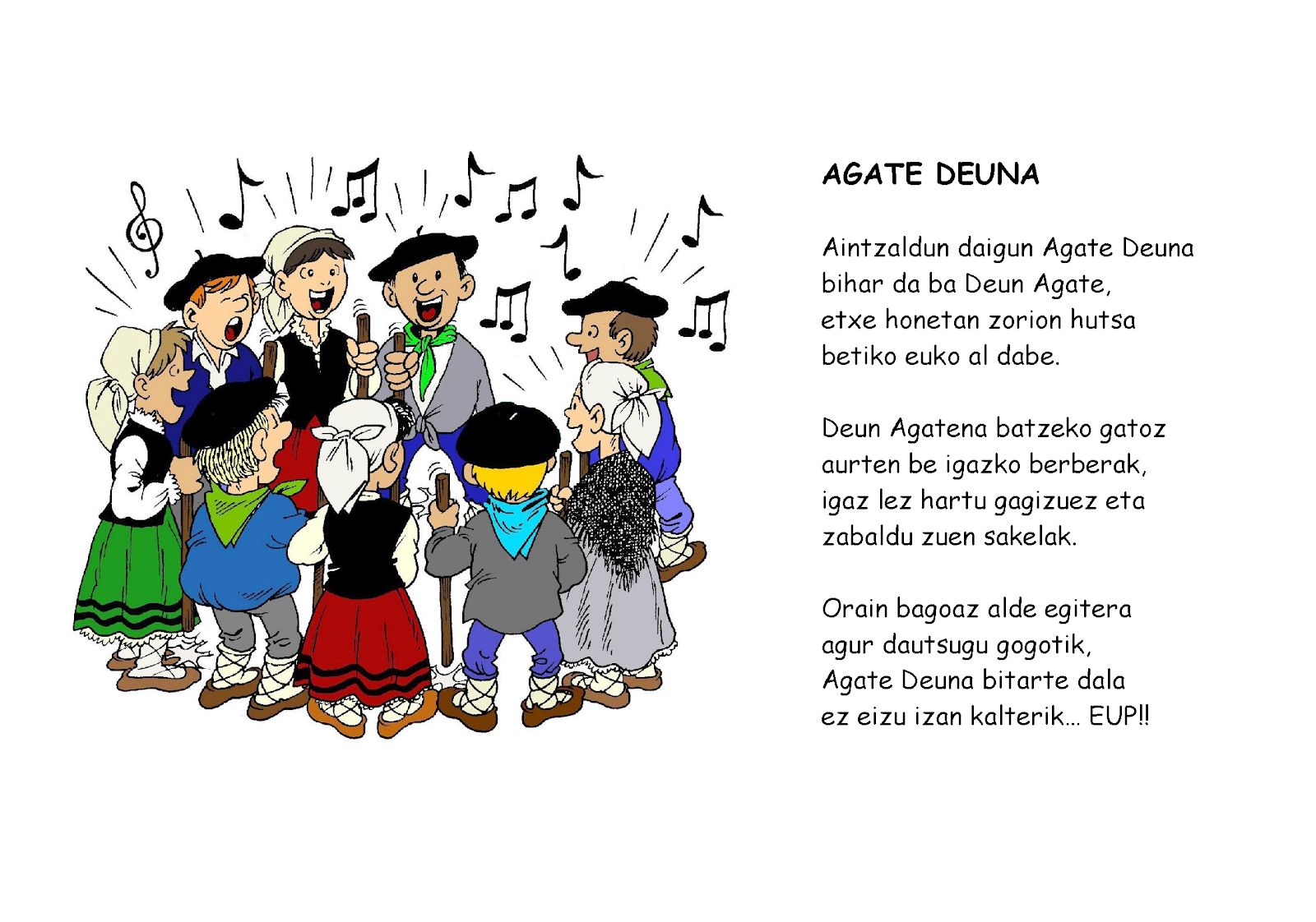 Haur Hezkuntzarako Jarduerak: AGATE DEUNAREN ABESTIAK abestia