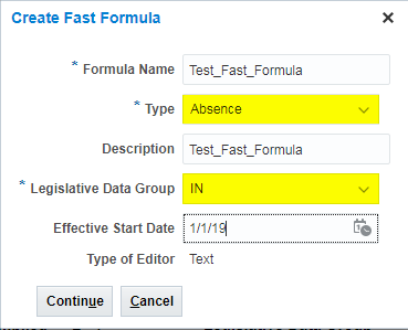 HCM Fast Formula
