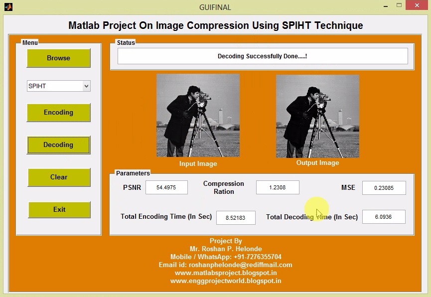Image Compression Using SPIHT Techniques Matlab Project with Source Code ~ ENGINEERING PROJECTS
