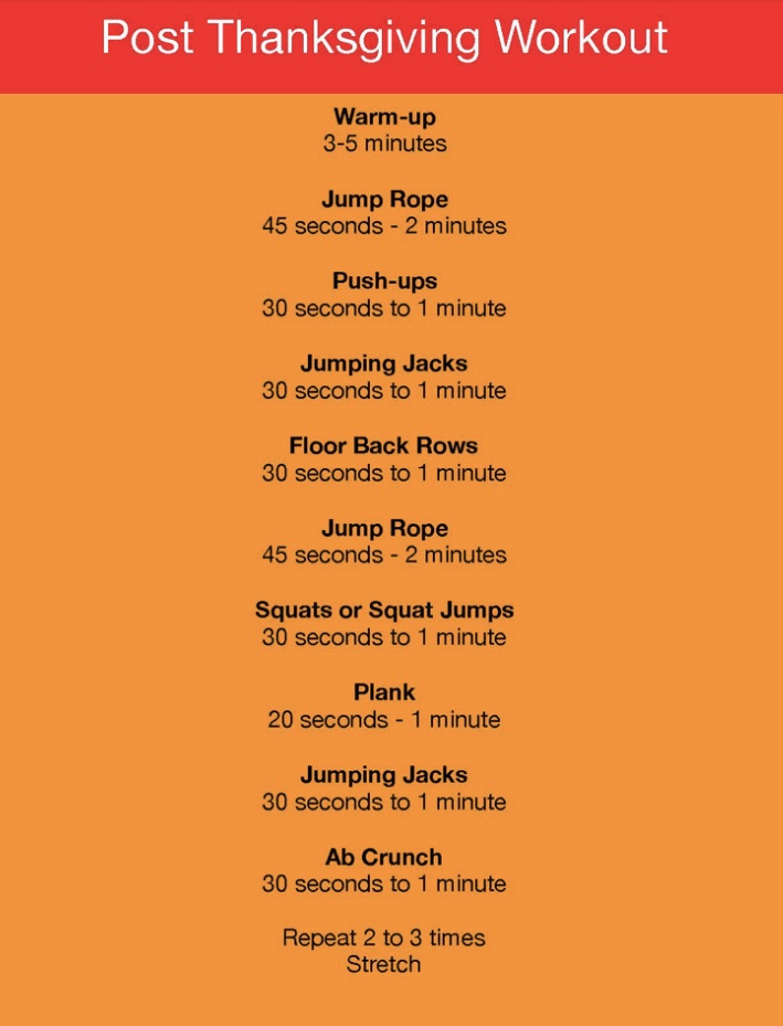 Post Thanksgiving Workout