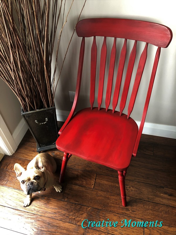 Custom Painted Red Accent Chair