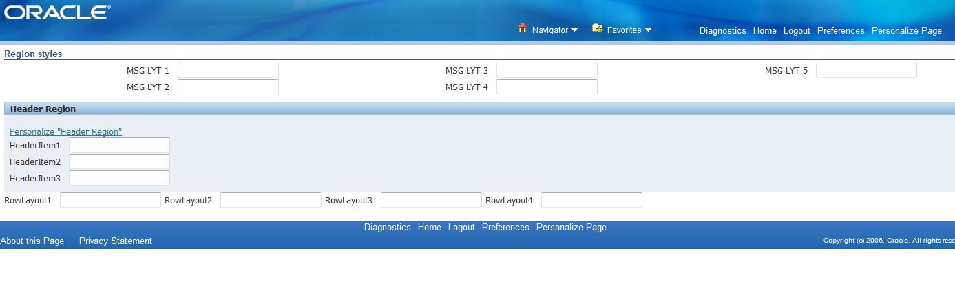 Oracle applications: TYPES OF Region @ OAF