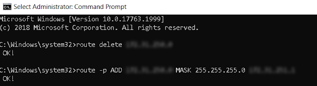 The OptionKey Blog: How to add and remove persistent routes in windows