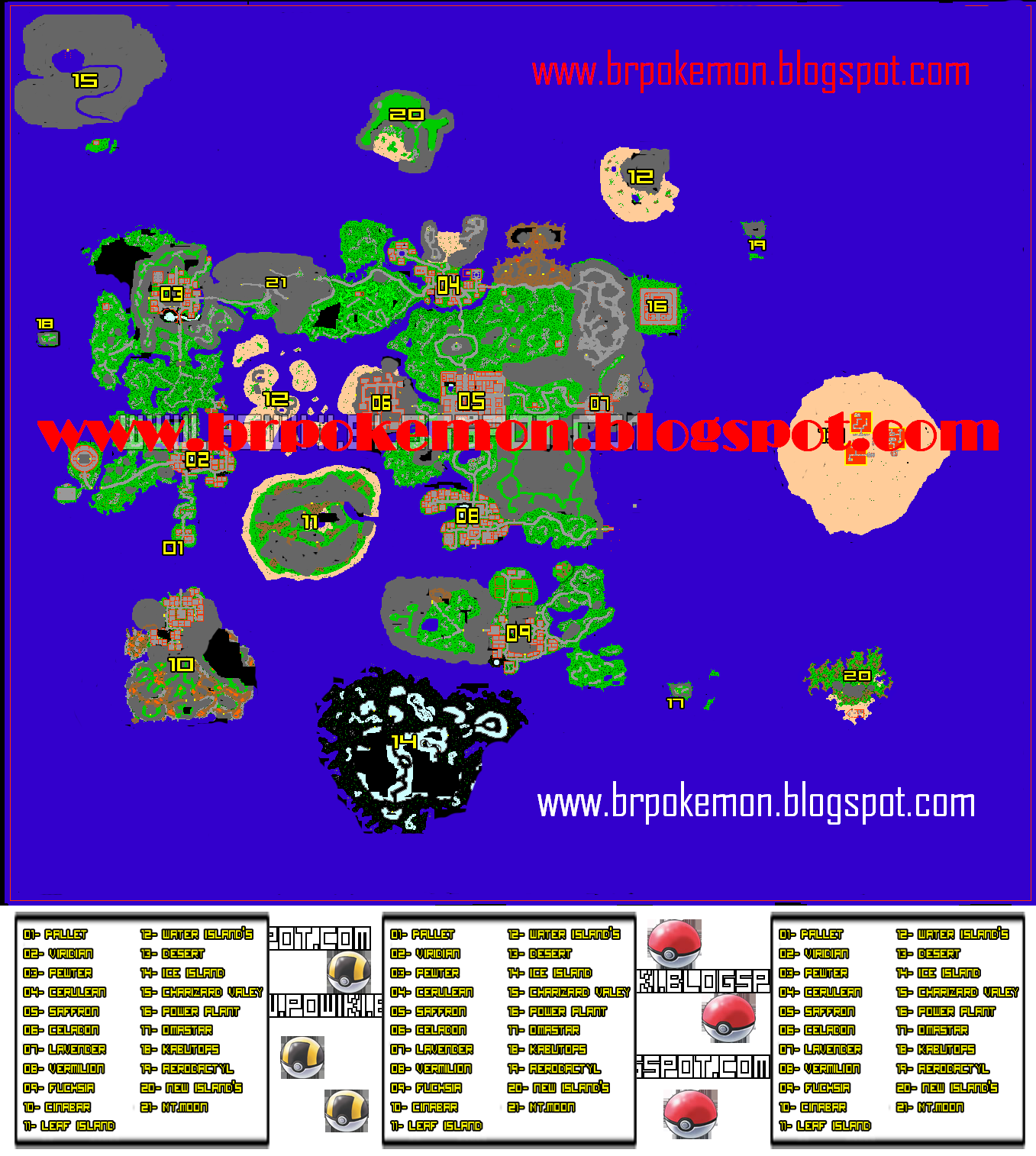 Pokemon BR: Mapa das cidades do Pokemon BR