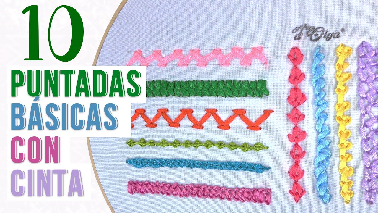Artesd'Olga: 10 Puntadas Básicas para Bordar en Cinta