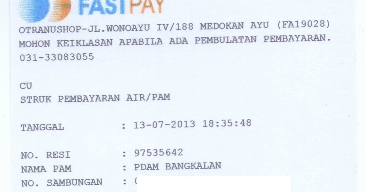 Contoh Tagihan Pdam - Perumperindo.co.id