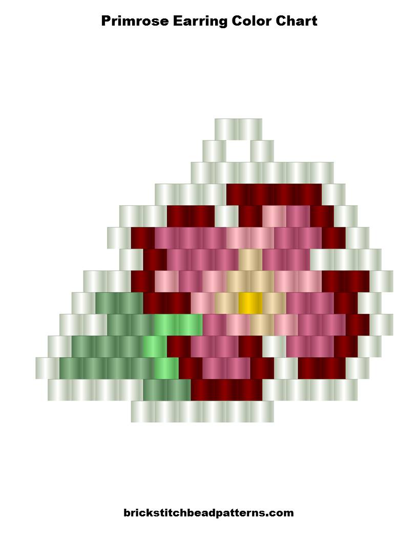 Brick Stitch Bead Patterns Journal: Free Primrose Flower Earring Brick ...