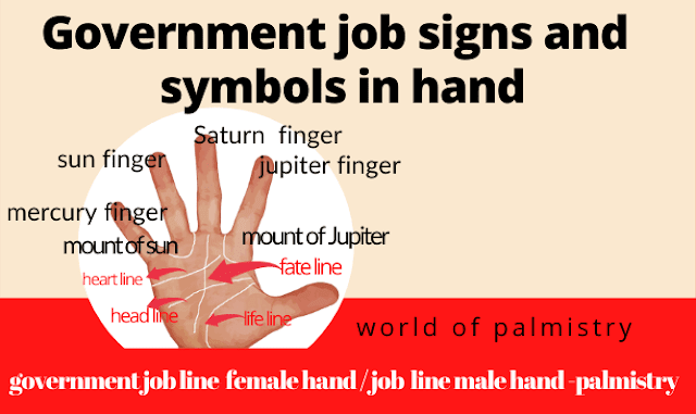 Government job lines signs and symbols in hand