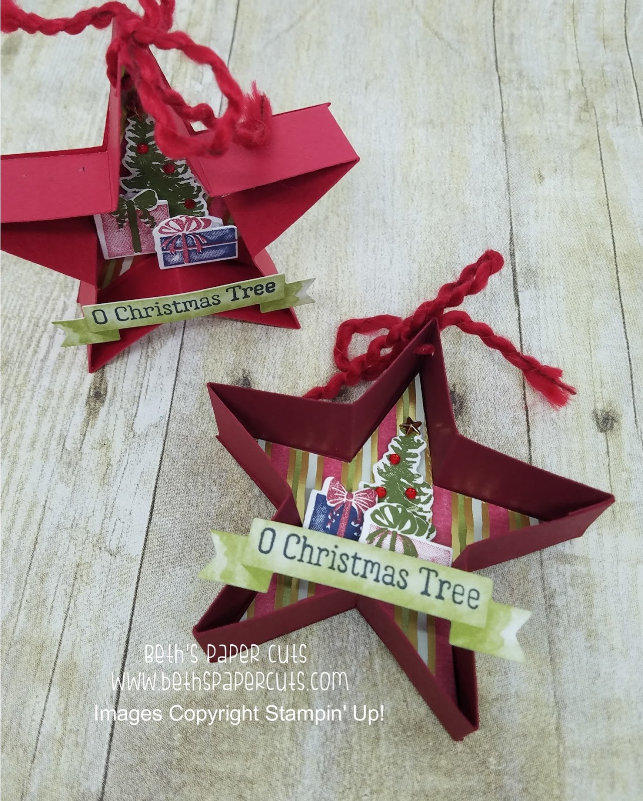 Beth's Paper Cuts: Star Shadow Box ornaments
